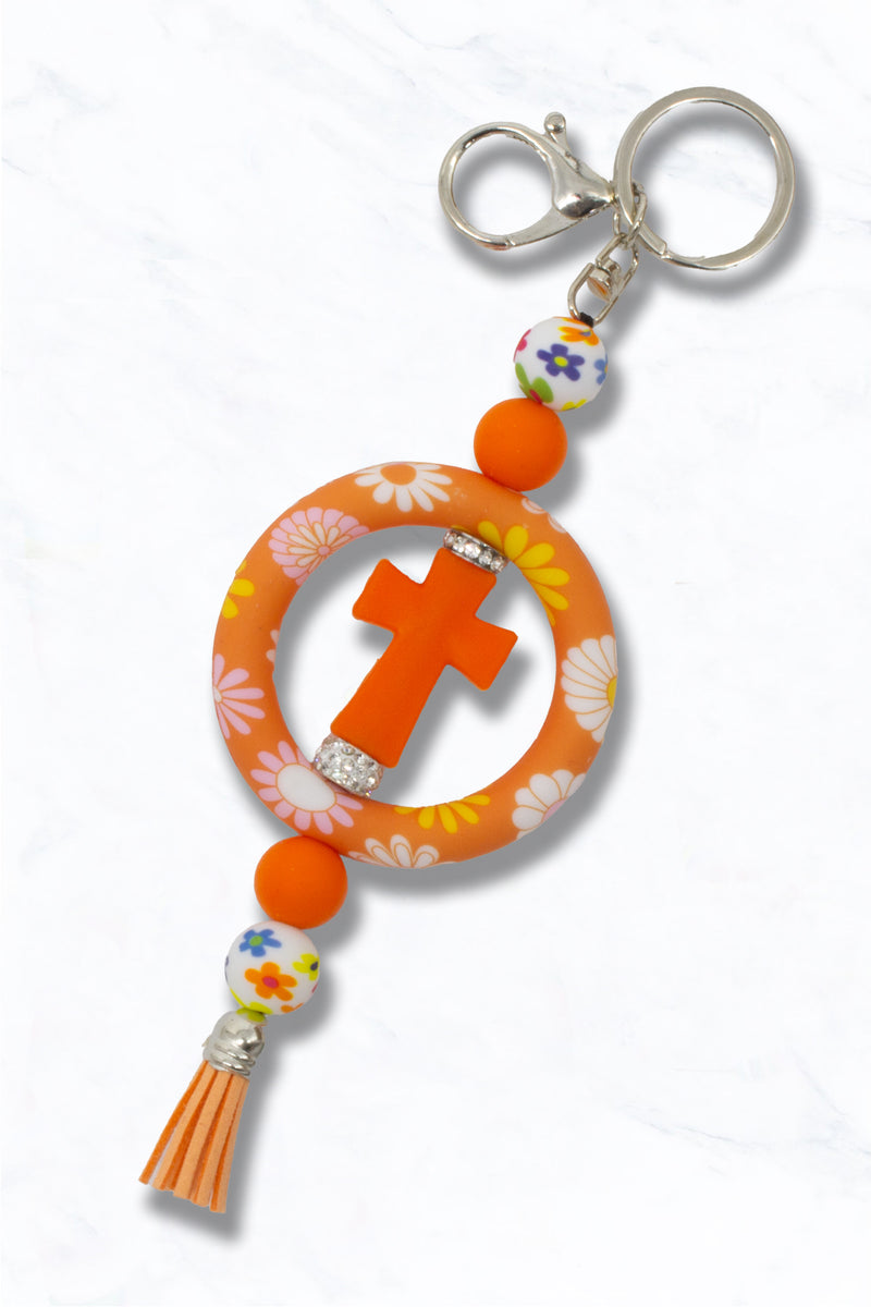 Faith & Western Print Cross Charm Keychain – Suzie Q USA