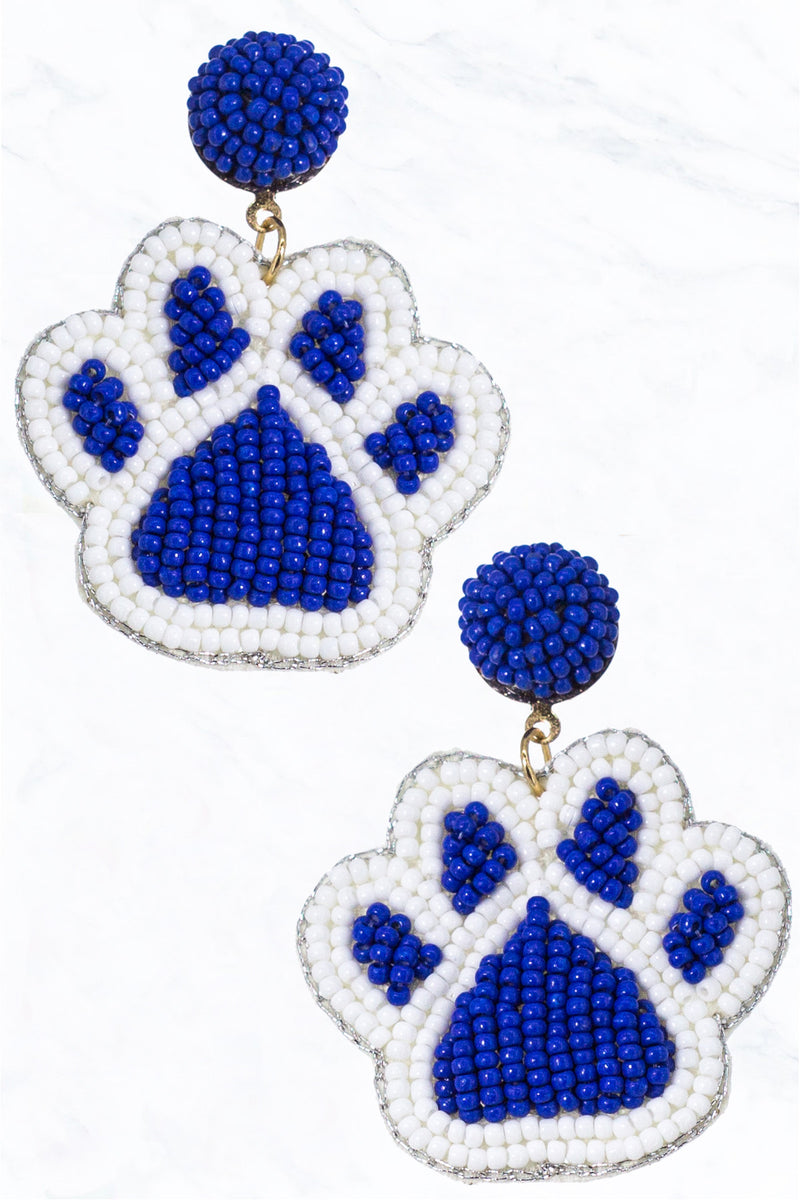 Two Tone Seed Bead Paw Print Earrings – Suzie Q USA