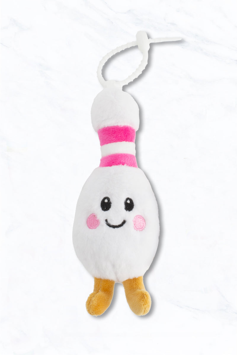 Pink Bowling Pin Plush Keychain – Suzie Q USA