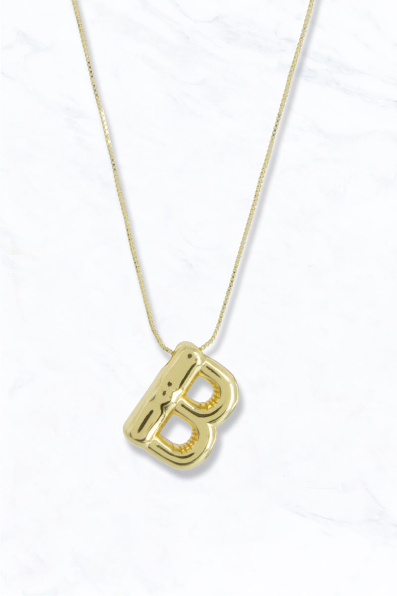 Adjustable Gold Bubble Initial Necklace – Suzie Q USA
