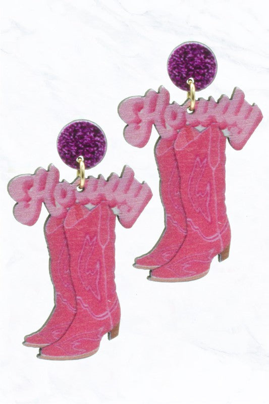 Howdy Pink Boot Earrings – Suzie Q USA
