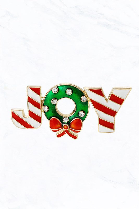 Joy Wreath Stripe Pin – Suzie Q USA