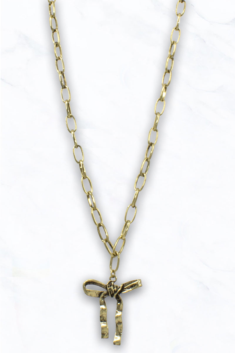 Western Chain Necklace with Bow Pendant – Suzie Q USA