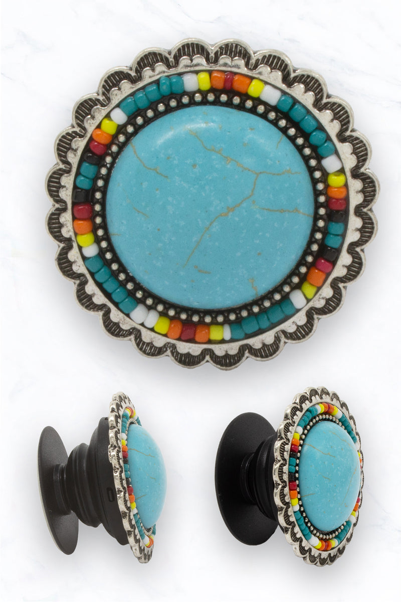 Turquoise Western Beaded Phone Grip – Suzie Q USA