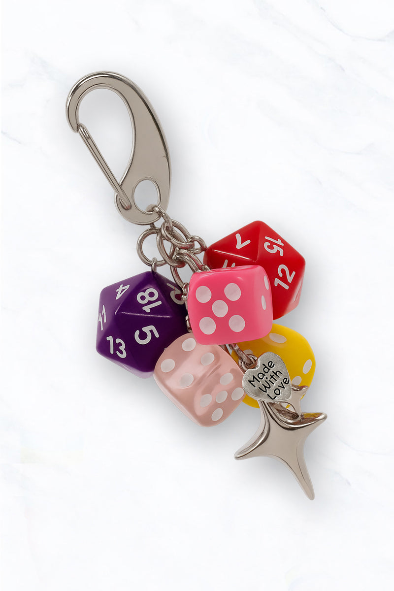 Colorful Dice Cluster Keychain with Star Charm – Suzie Q USA