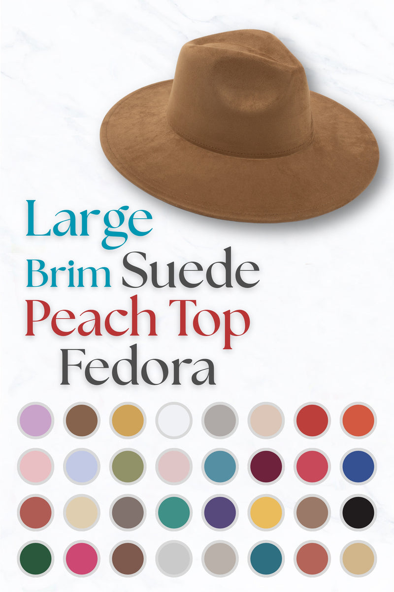 Suede Large Eaves Peach Top Fedora Hat – Suzie Q USA