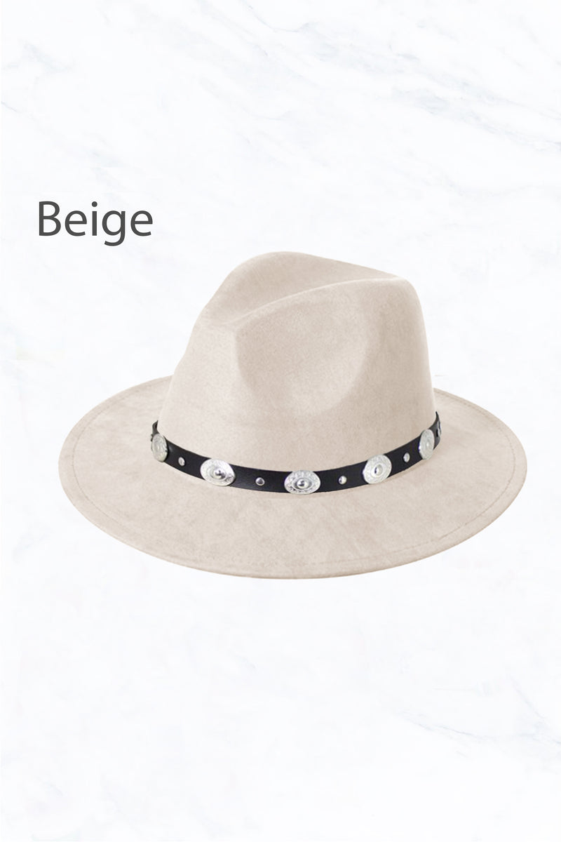 Suede Fedora Regular Peach Top with Studded Belt – Suzie Q USA