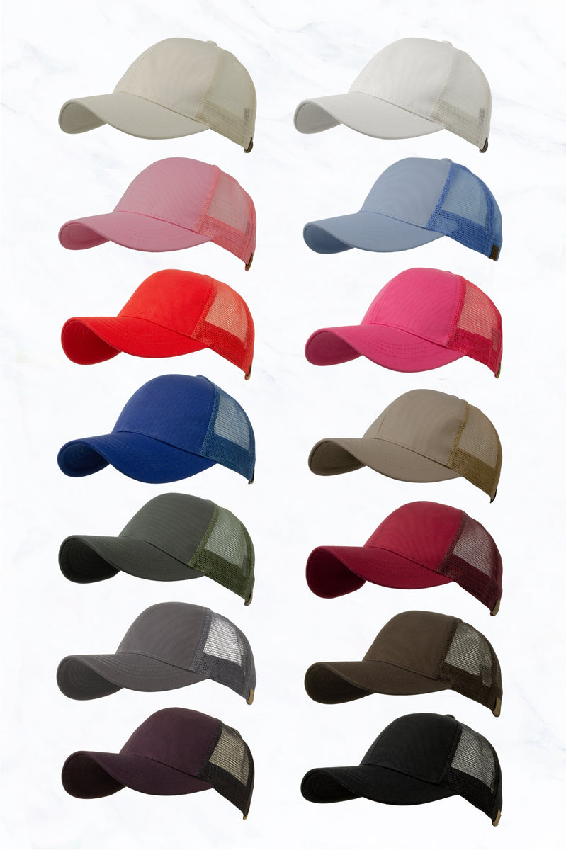 CC Brand Pony Tail Cap with Mesh – Suzie Q USA
