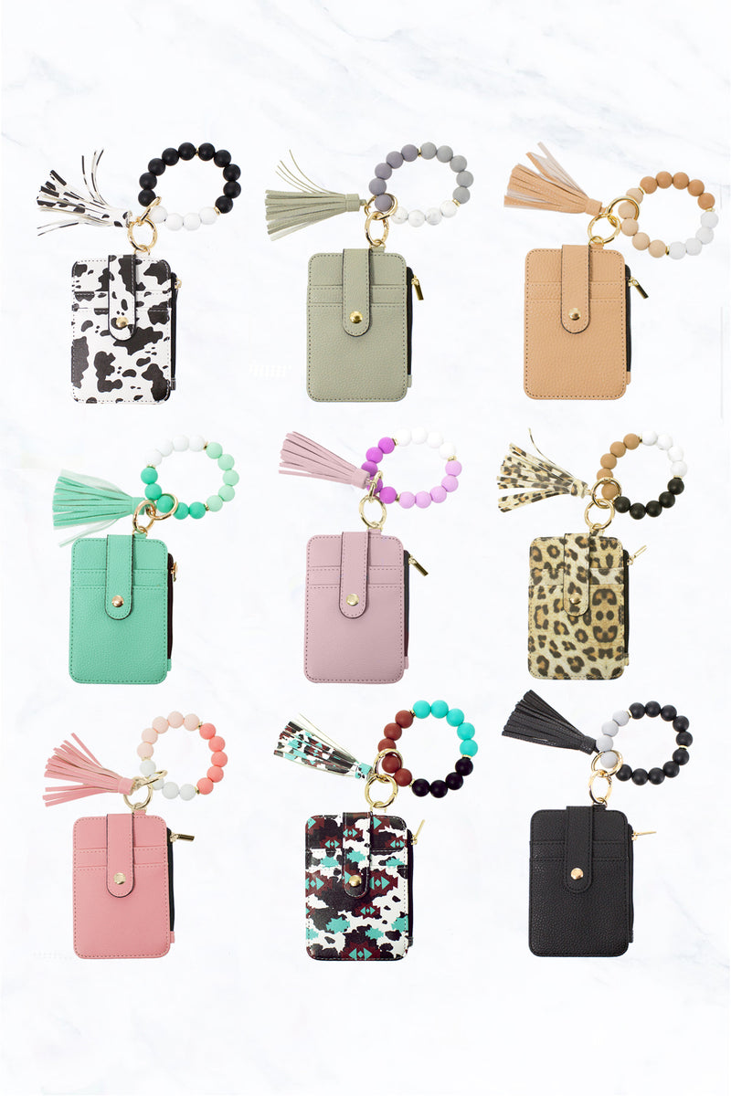 Silicone Bead Bracelet with Card Holder Keychain – Suzie Q USA