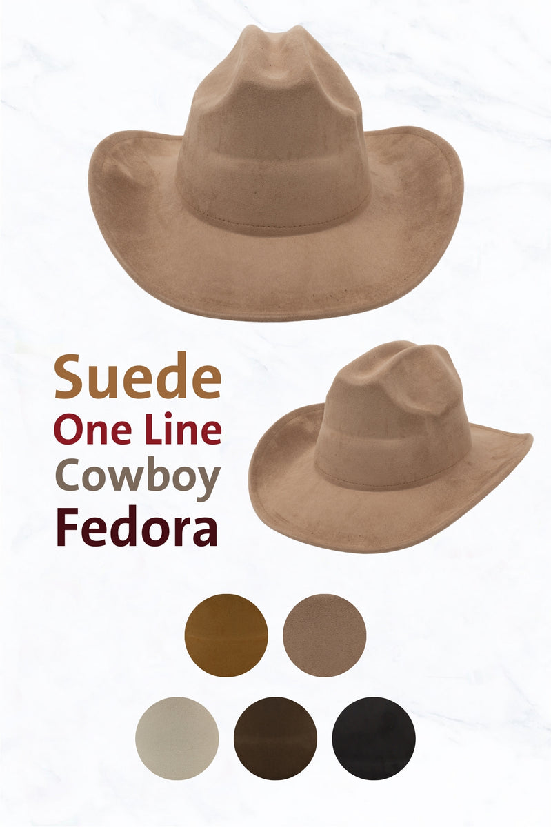 Suede One Line Cowboy Fedora Hat – Suzie Q USA
