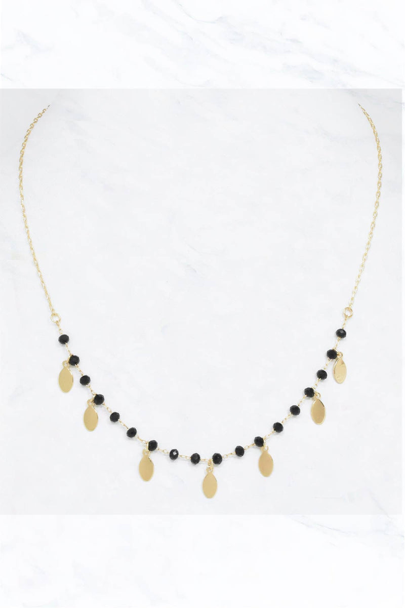 7 Oval Plate , Tiny Glass Bead Chain Pull Through Necklace – Suzie Q USA
