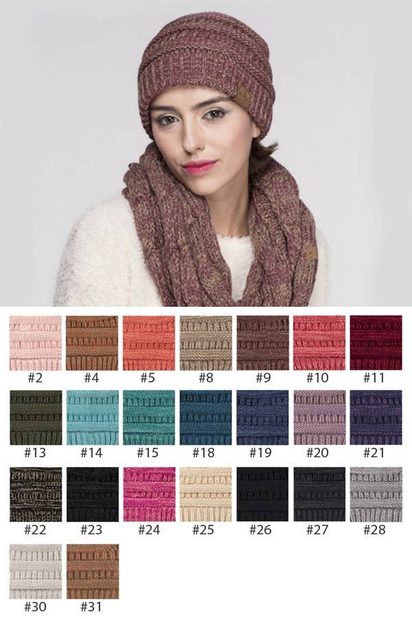 Two Tone Color Knit Hat – Suzie Q USA