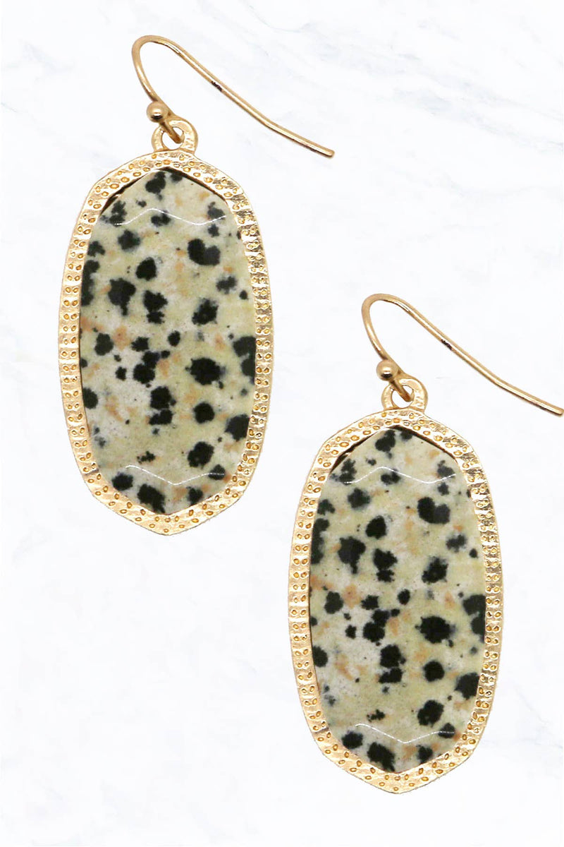 Semi Stone, Shell Sheet, Oval Earrings – Suzie Q USA